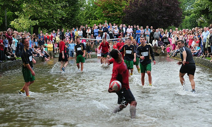 Burton-on-the-Water River Football Match | Amusing Planet